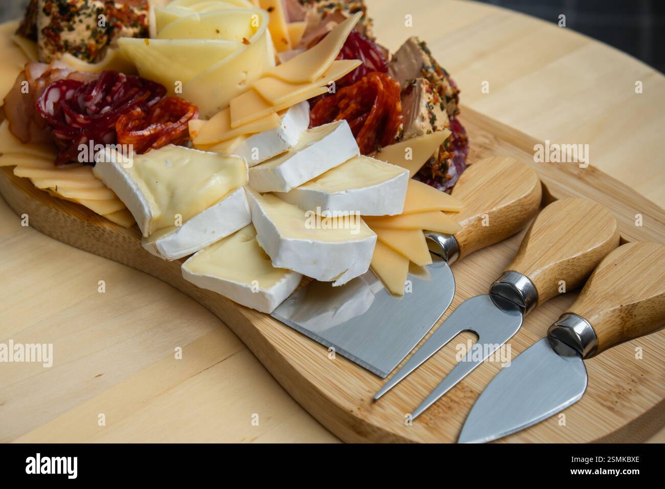 Food trend gift aperitivo party idea. Appetizers wooden grazing board ...