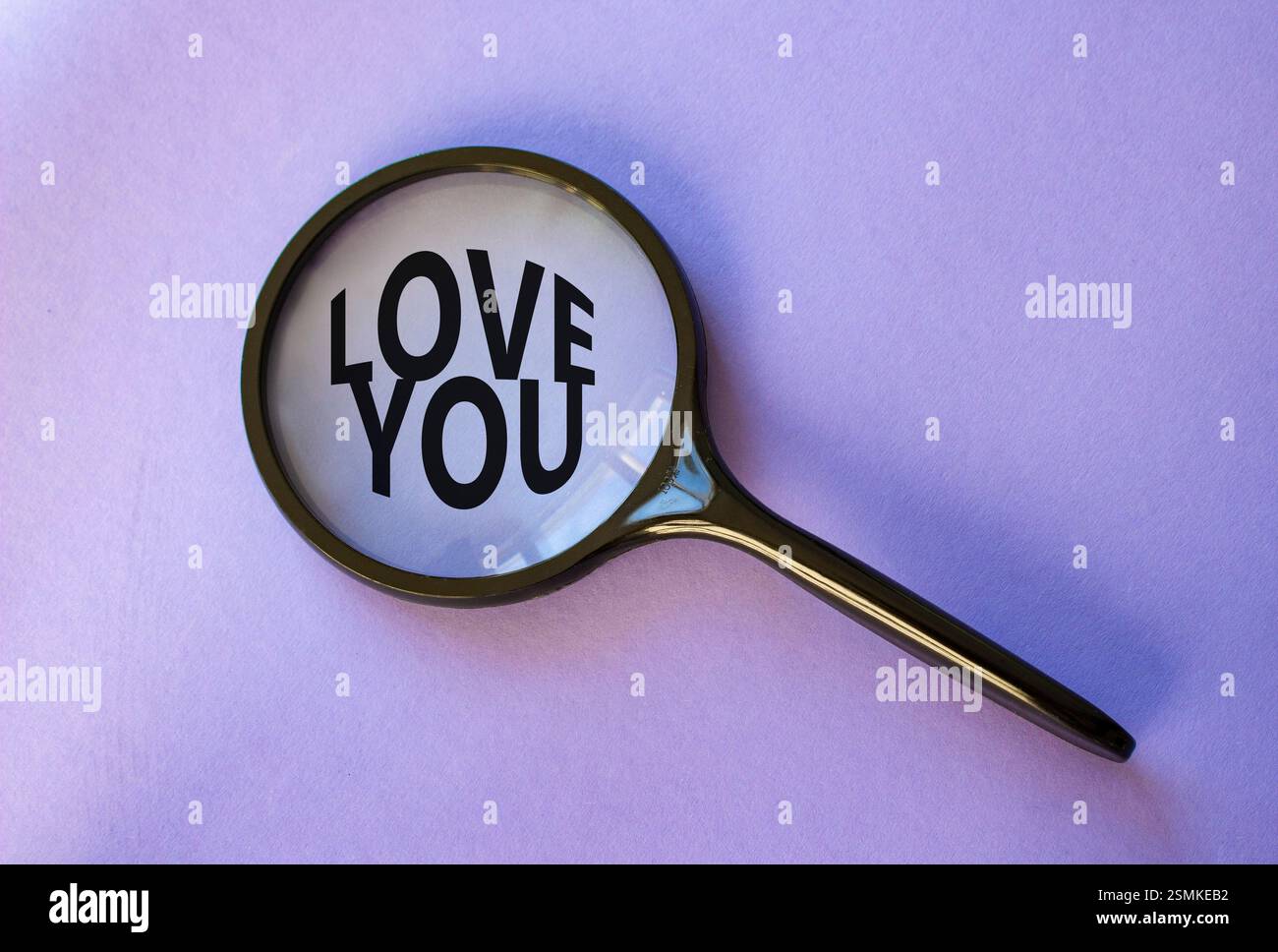 Love you symbol. Magnifying Glass with Concept word Love you. Beautiful ...