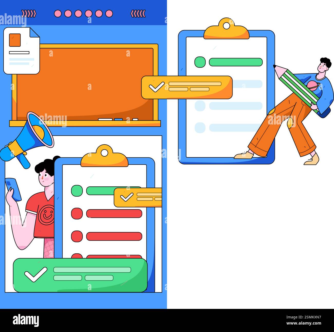 Invite friends to conduct questionnaire flat vector concept operation ...