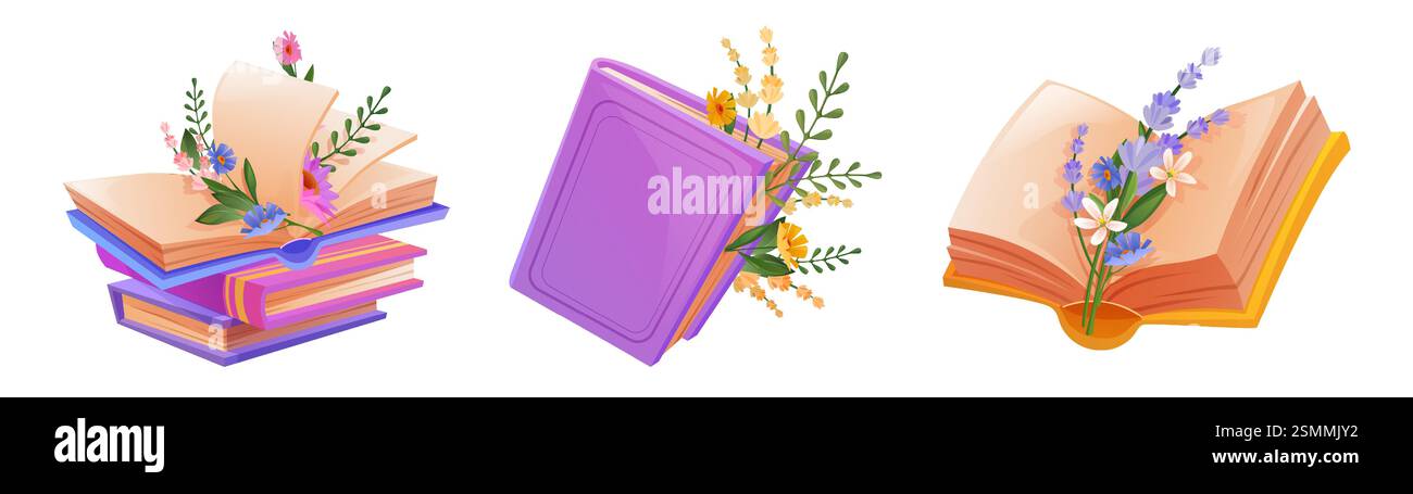 Floral book design Cut Out Stock Images & Pictures - Alamy