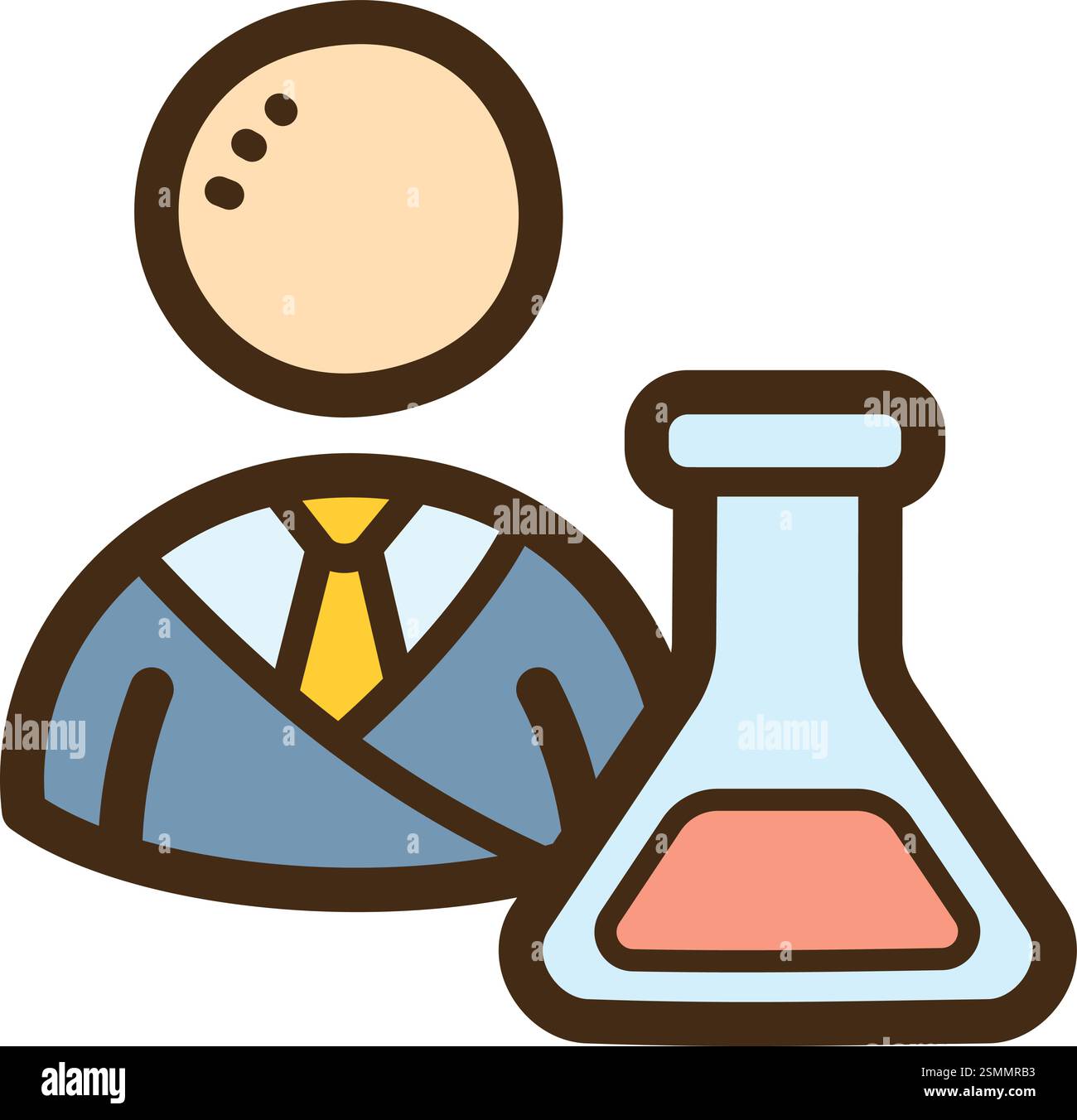 Lab technician vector doodle illustration and graphic. Part of ...