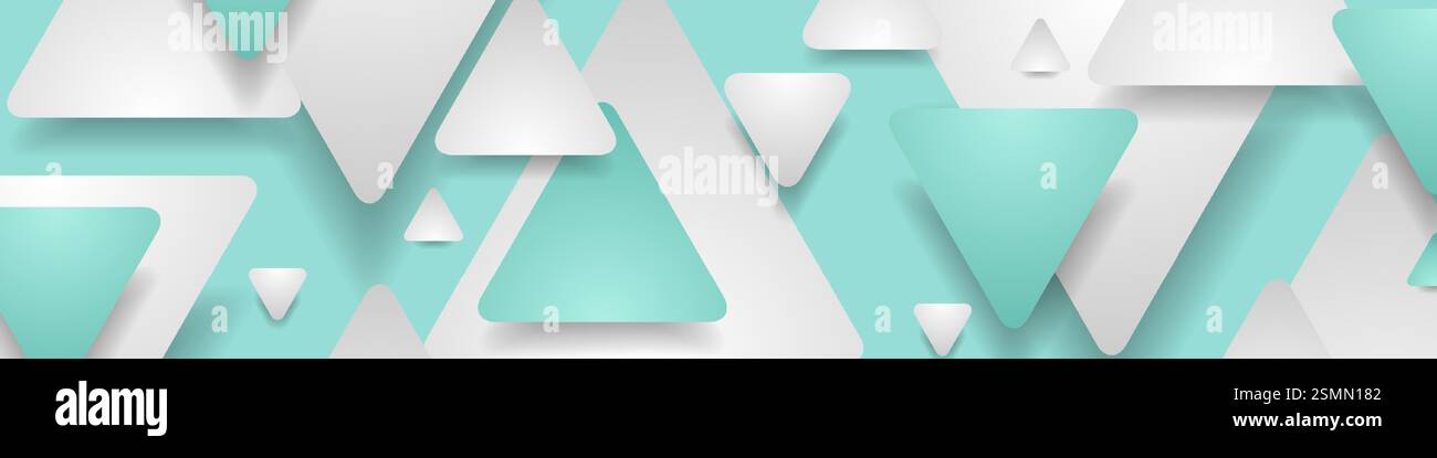 Mint and grey paper triangles abstract tech background. Vector geometry ...