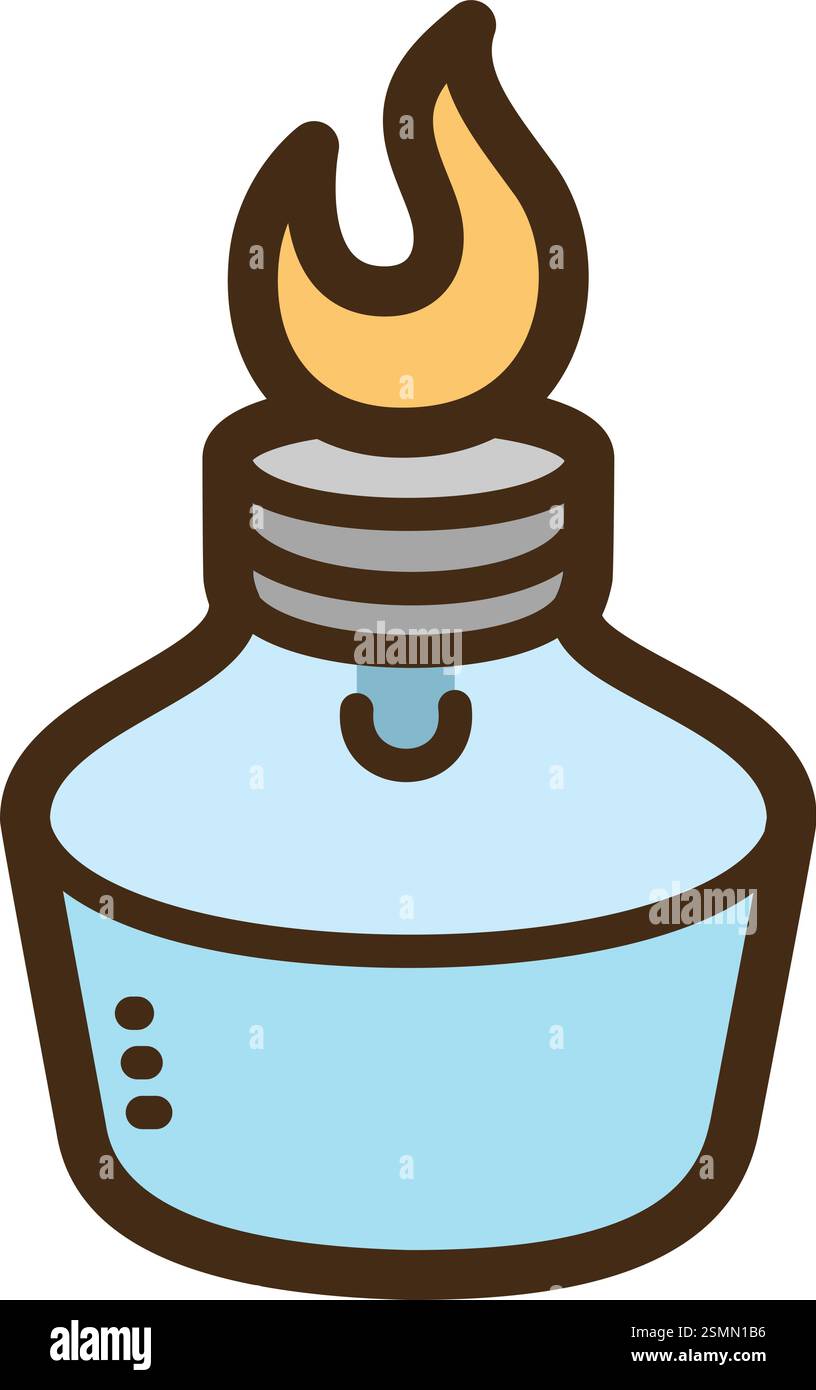 Alcohol burner vector doodle illustration and graphic. Part of ...