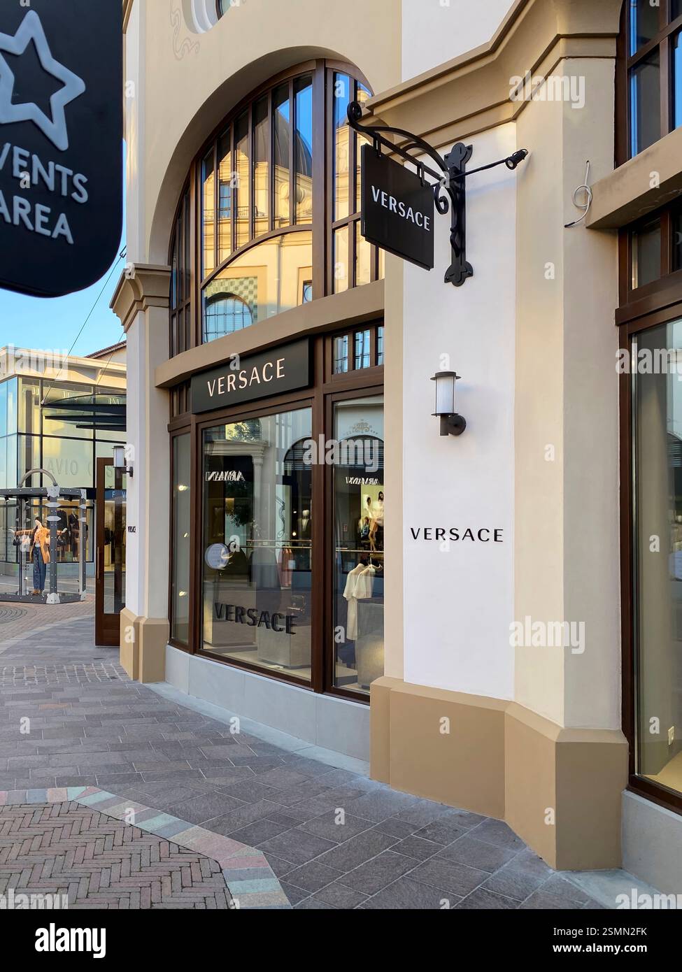Storefront of the famous Italian fashion brand Versace, located in ...