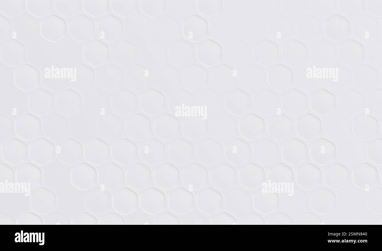 White embossed hexagonal pattern on light background. Subtle geometric ...