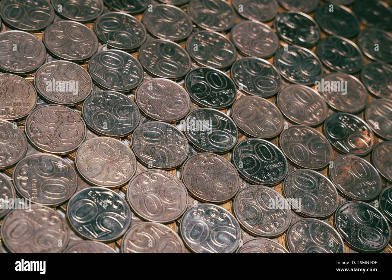 Coins face value of 50 tenge. Financial world. Cash in circulation ...