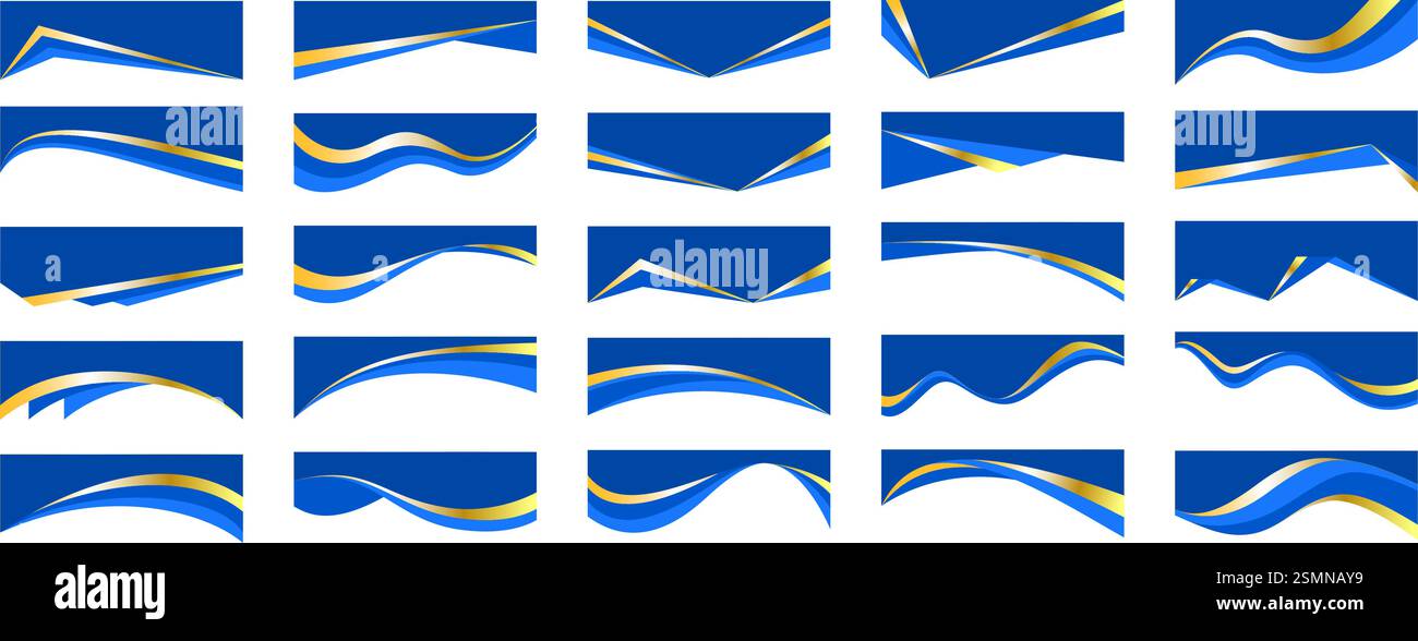 Abstract border shapes for banner design. Vector header with golden ...