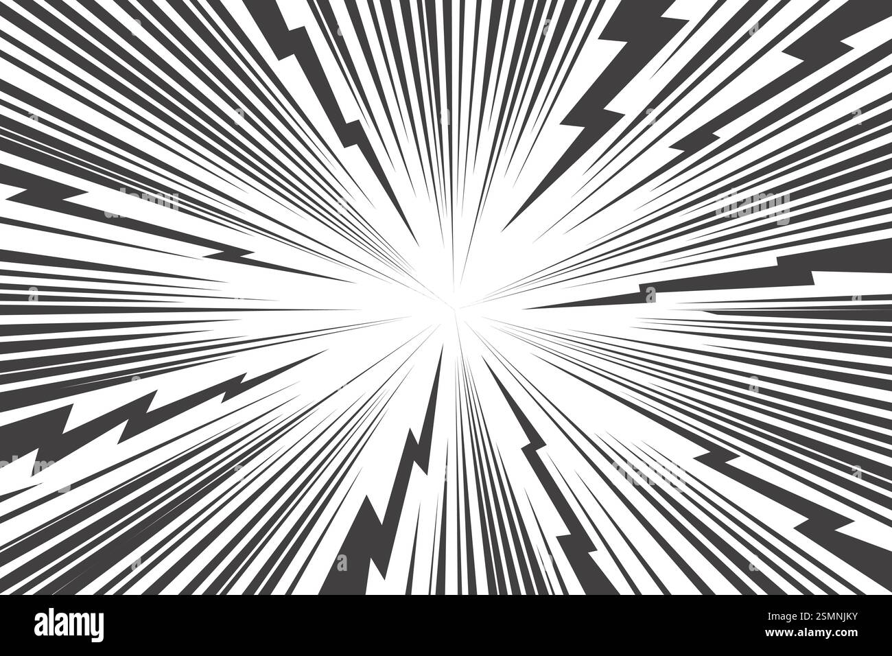 Comic cartoon background with lightning burst effect. Vector manga ...
