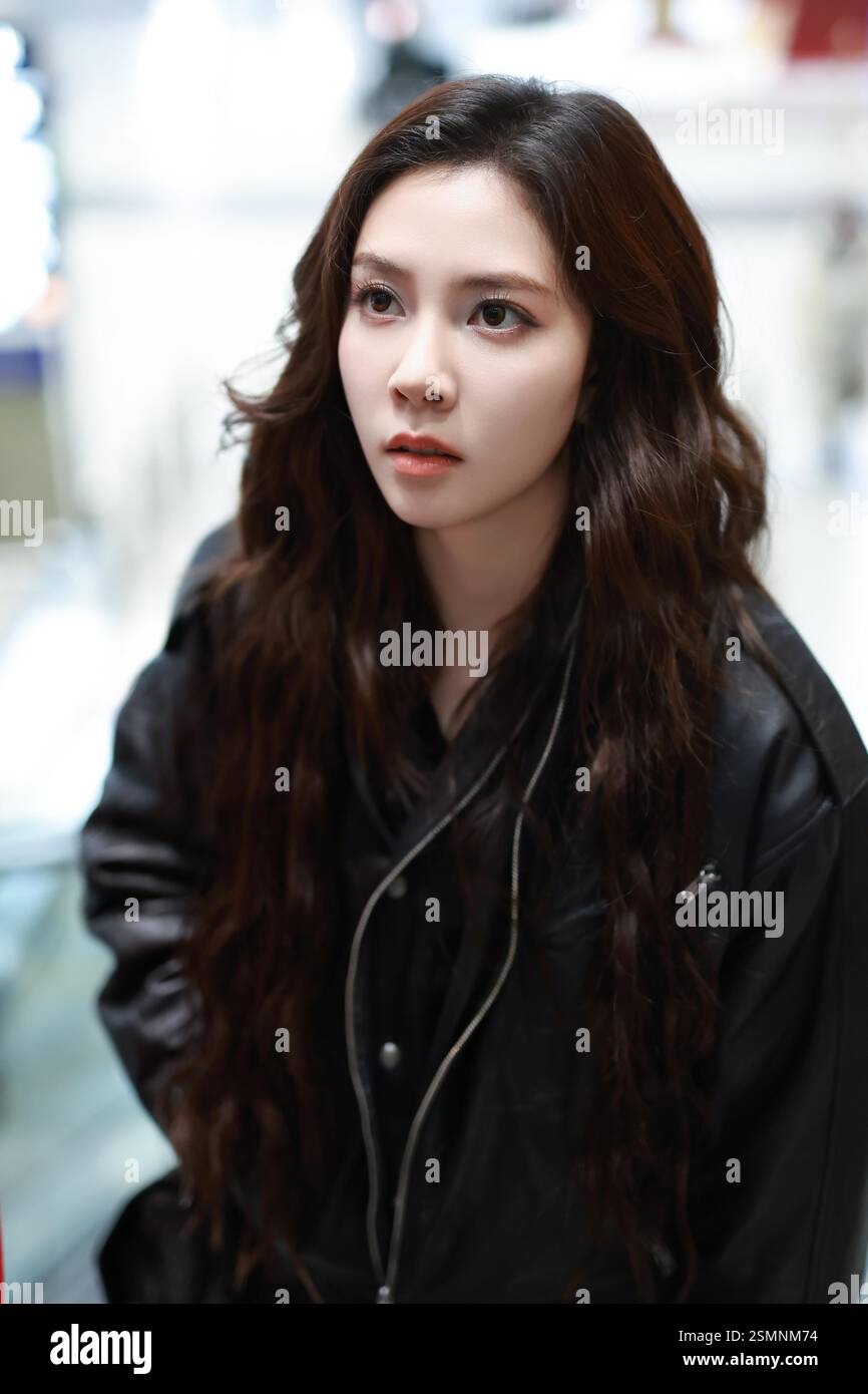 Chinese actress, singer and dancer Song Yanfei appears at the airport ...