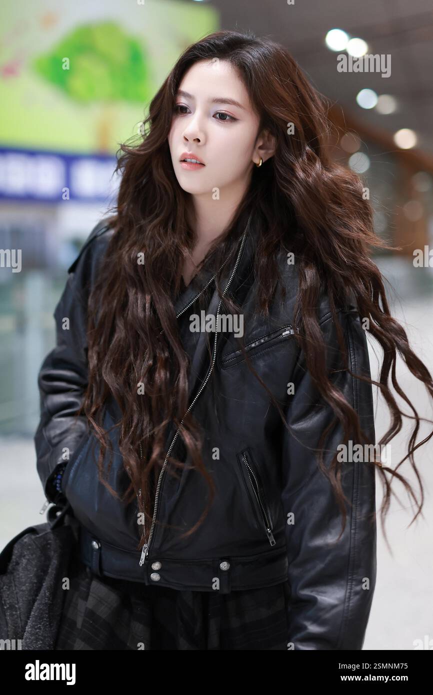 Chinese actress, singer and dancer Song Yanfei appears at the airport ...