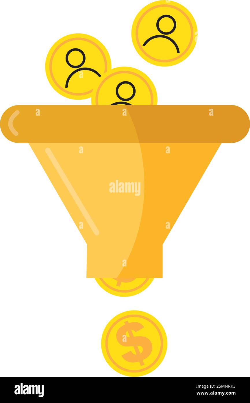 Coin funnel icon outline Stock Vector Images - Alamy