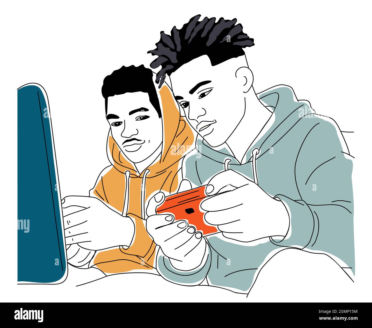 Student playing smartphone Cut Out Stock Images & Pictures - Alamy