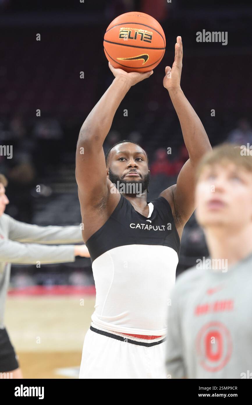 Columbus, Ohio, USA. 12th Feb, 2025. Ohio State Buckeyes guard Bruce ...