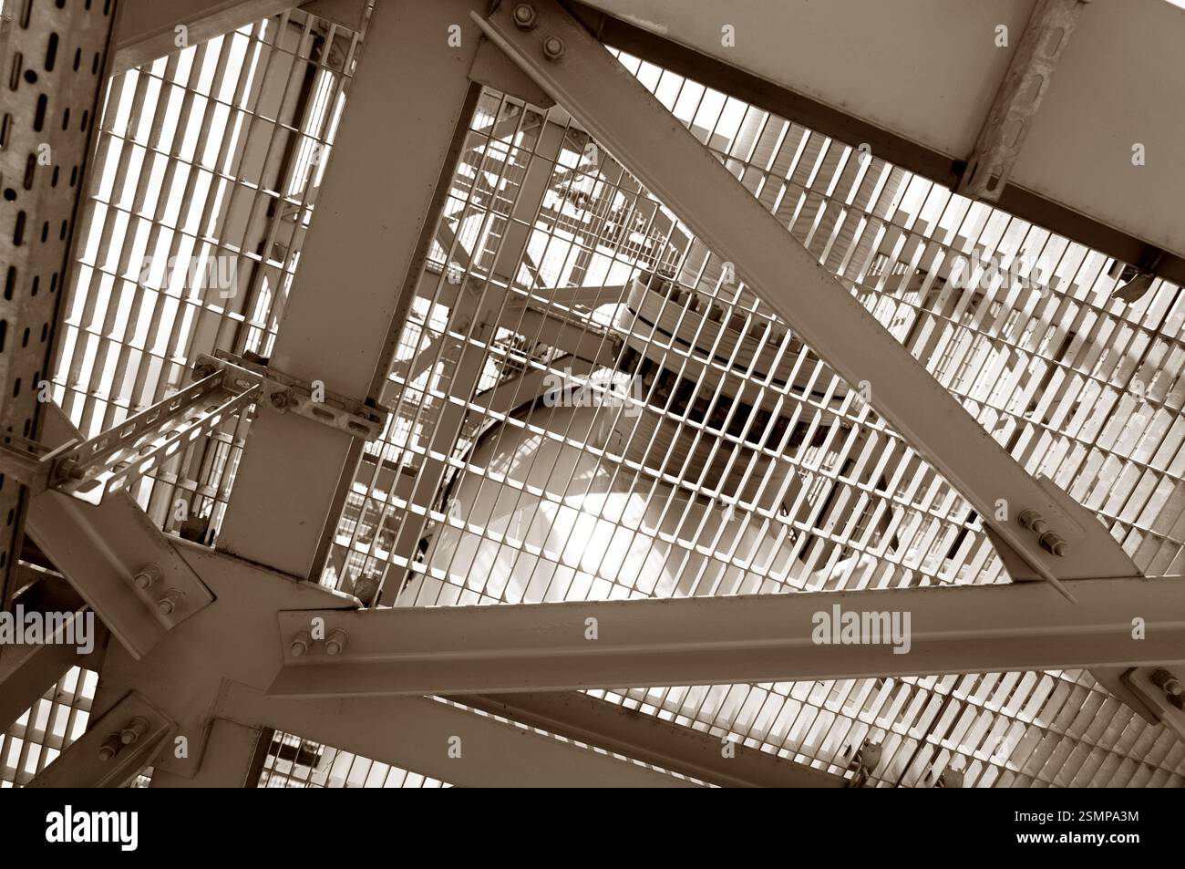 Close-up view of a durable industrial metal grid structure showcasing ...