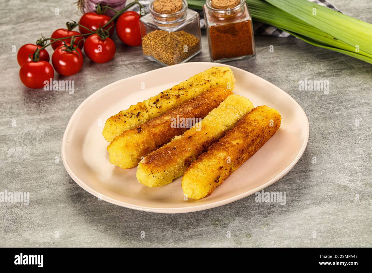 Crispy breaded mozarella cheese sticks appetizer Stock Photo - Alamy