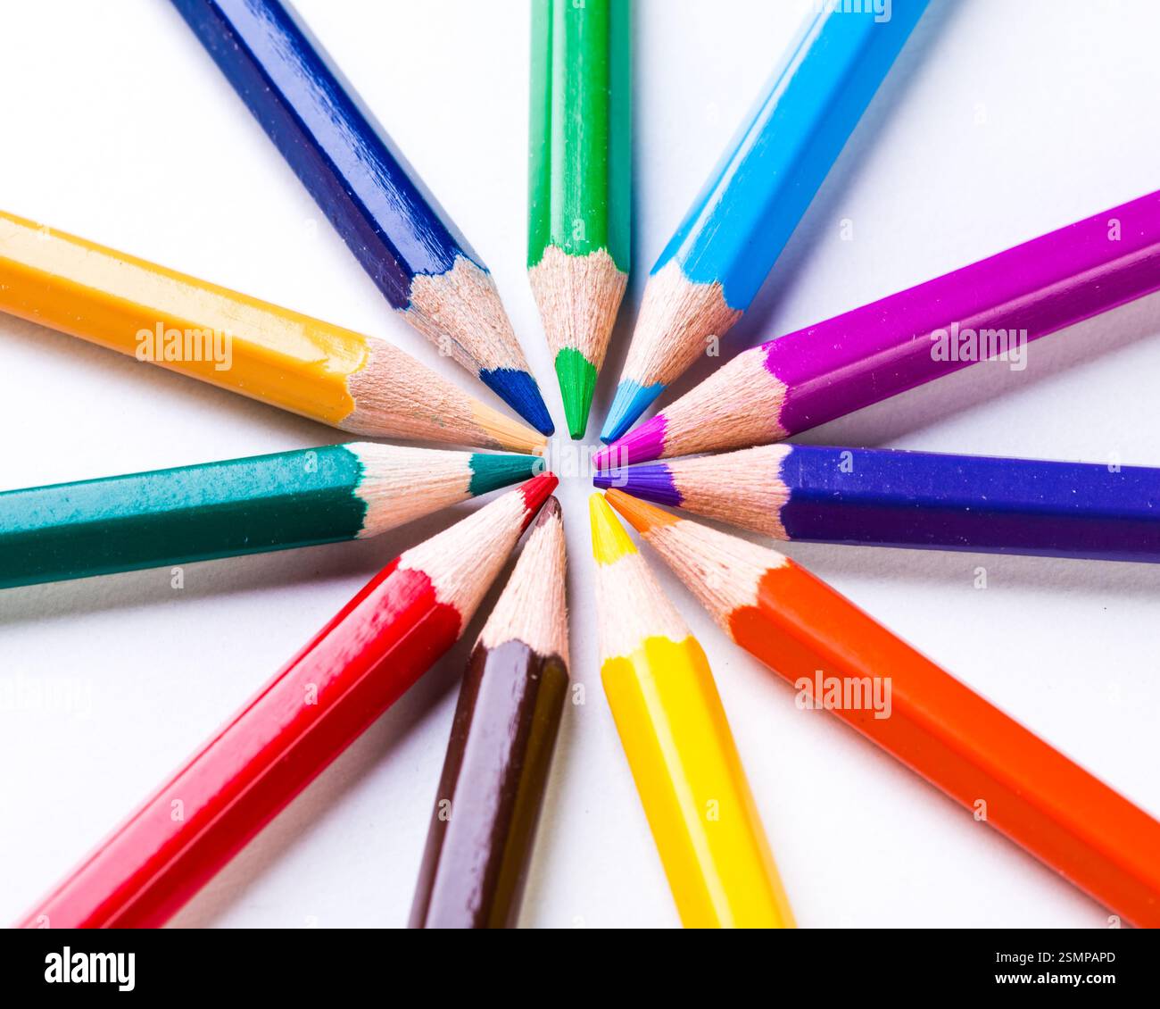 Colorful arrangement of colored pencils creating a vibrant display of ...