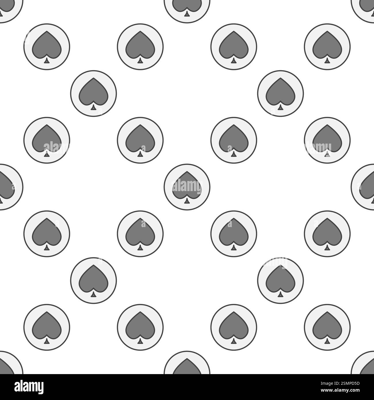 Spades Card Suit in Circle vector concept colored seamless pattern or ...