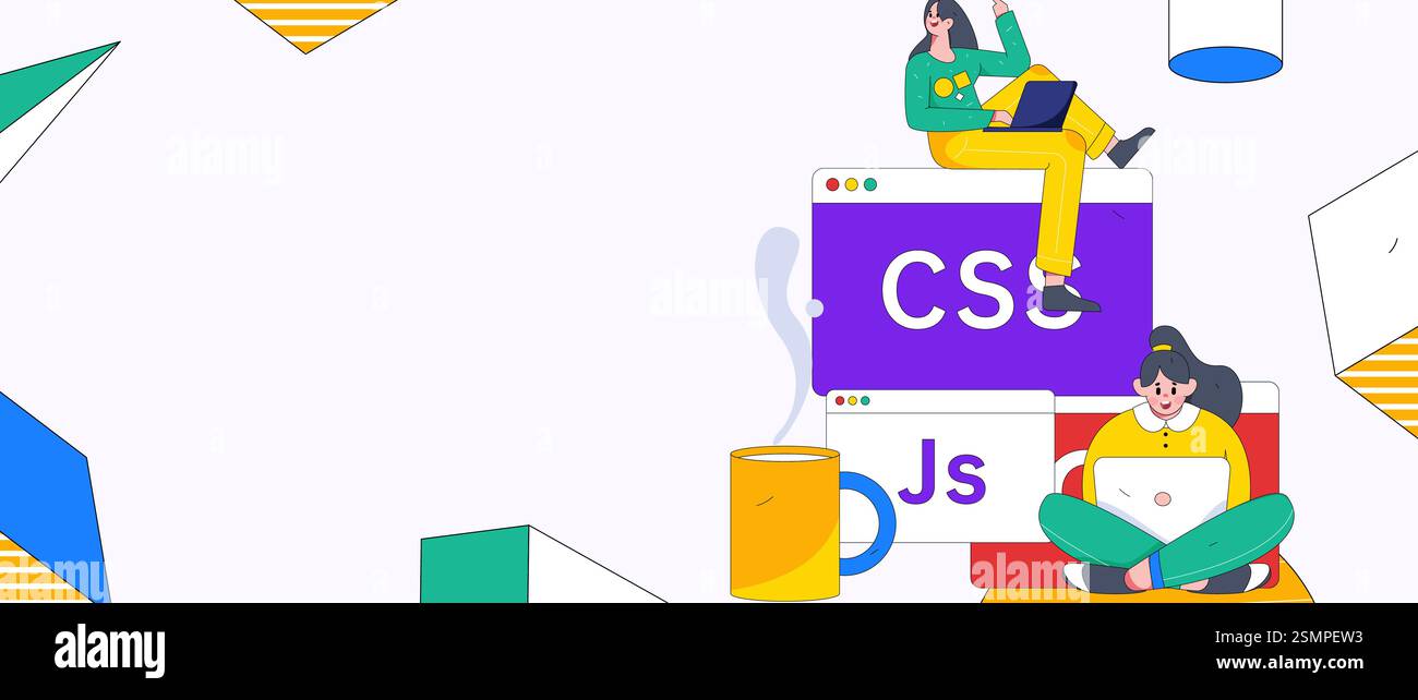 Programming teaching development flat character vector concept ...