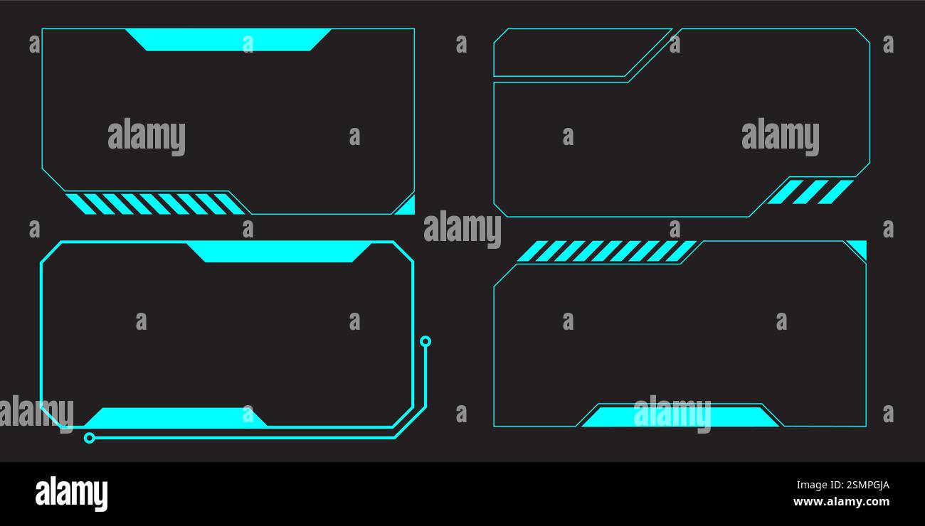 HUD digital futuristic user interface horizontal frame. Sci Fi high ...