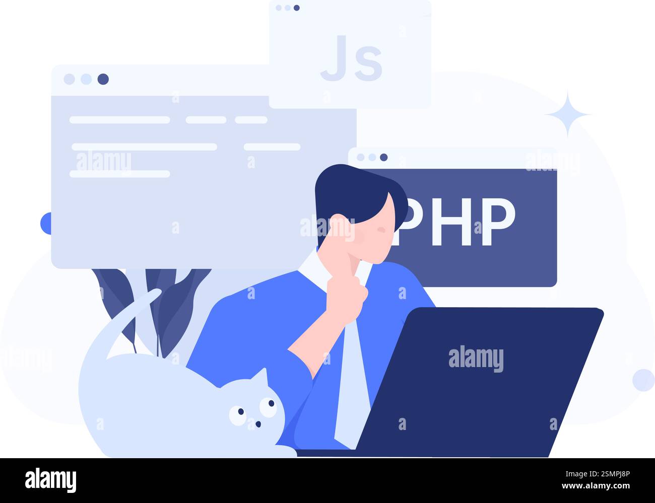 Programming teaching development flat character vector concept ...