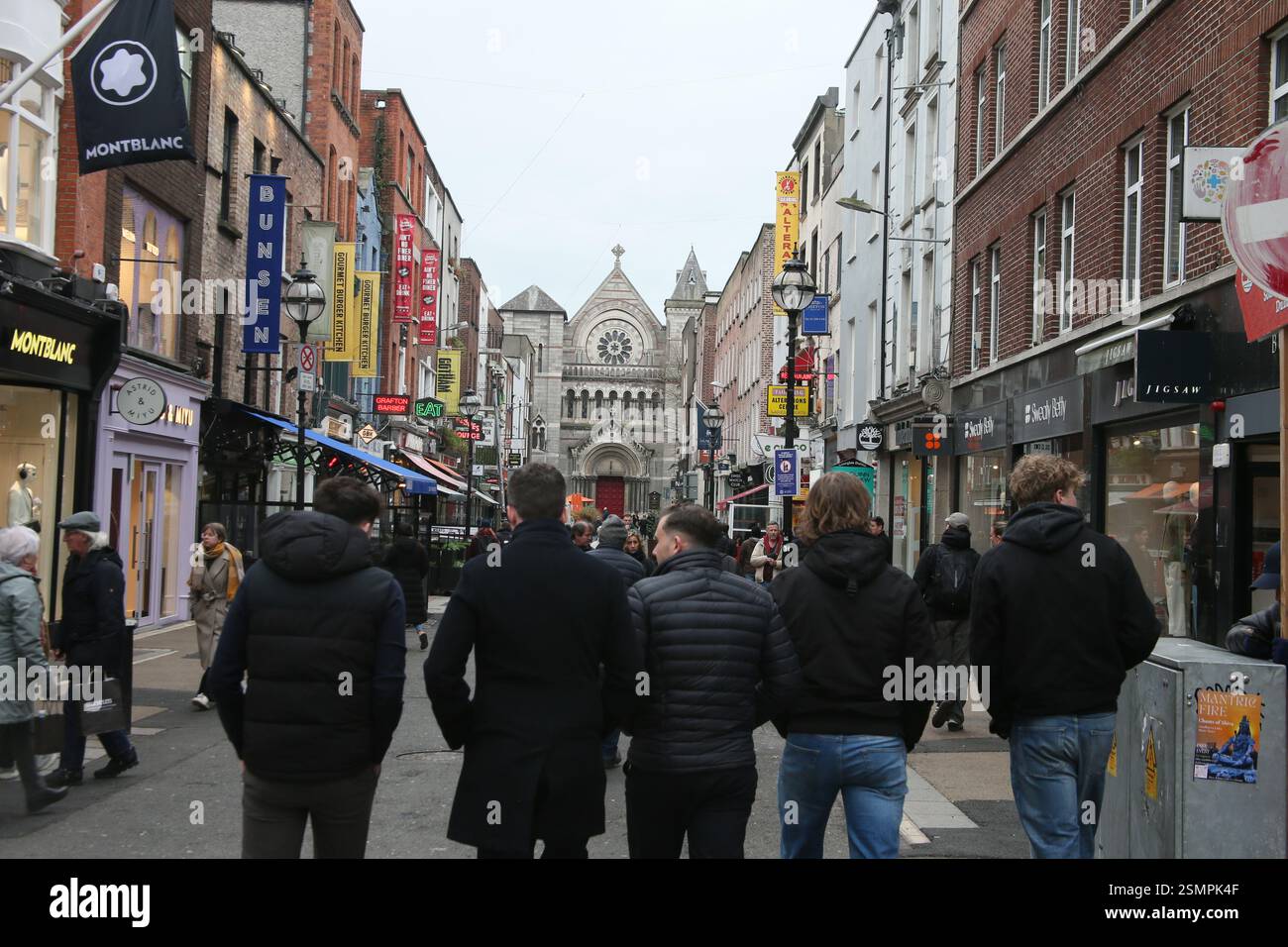 Dublin, Ireland - 12th February 2025 - image of a busy South Anne ...