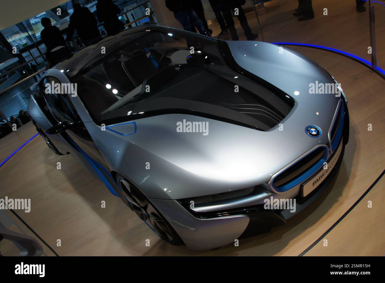 Black and white car advertisement featuring a sleek, electric BMW i8 ...