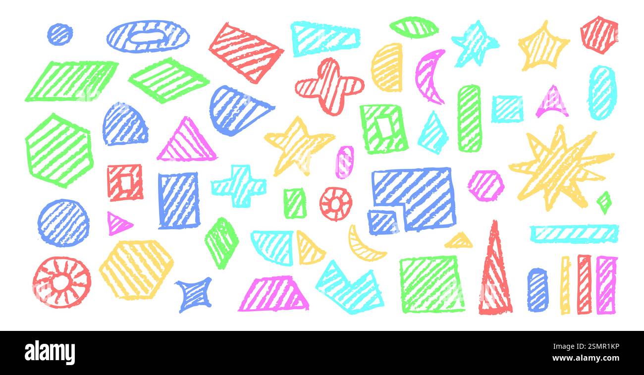 Set of basic geometric shapes. Circle, square, rectangle, triangle and ...