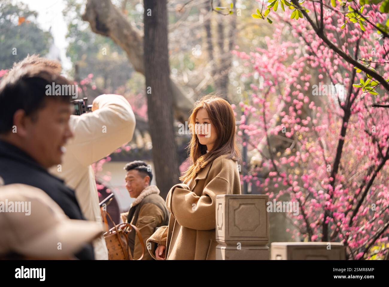 People enjoy early spring time at a park in Chengdu City, southwest ...