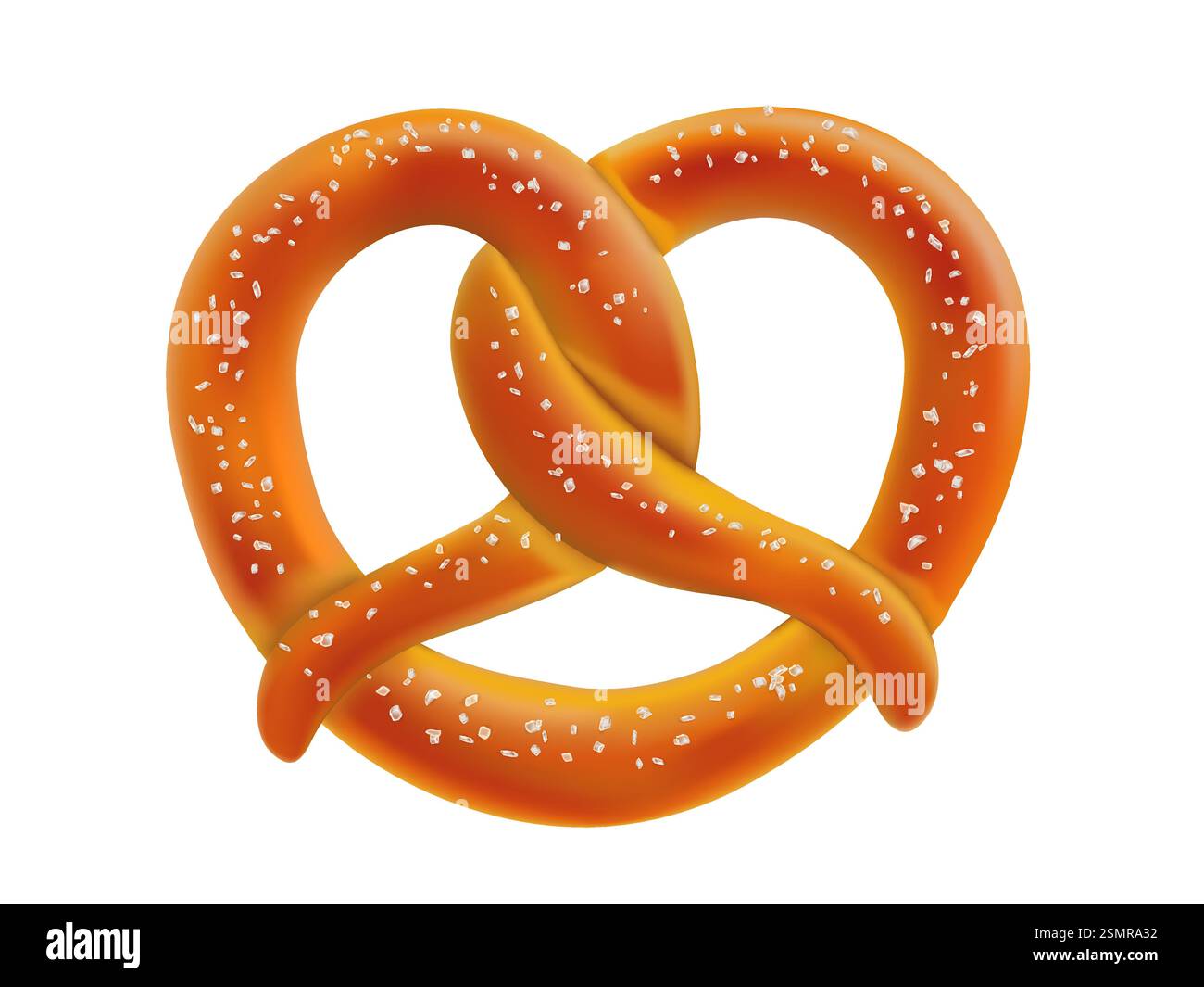 Realistic salty pretzel pastry, isolated German beer festival bretzel ...