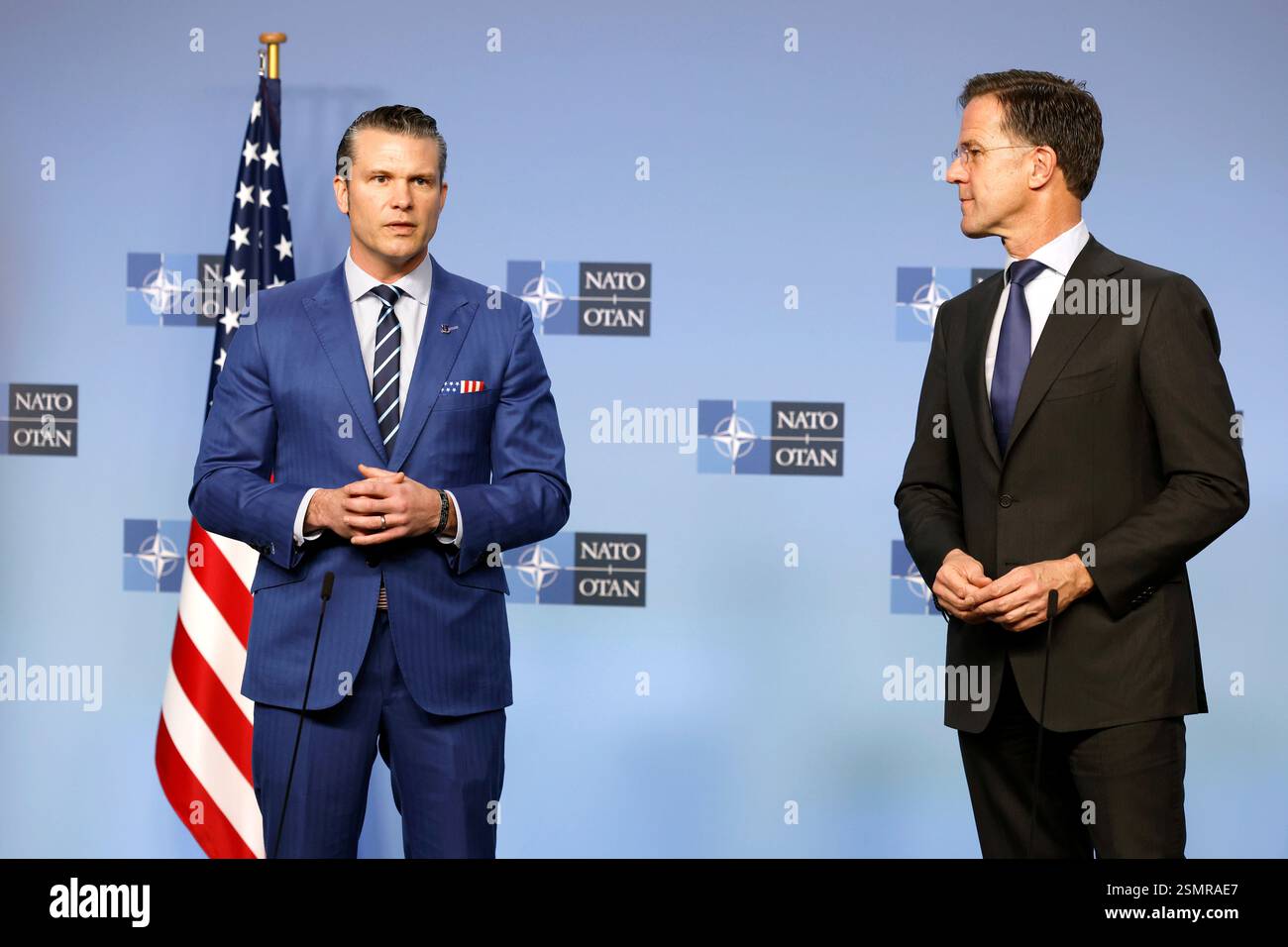 NATO Secretary General Mark Rutte, right, and United States Secretary ...