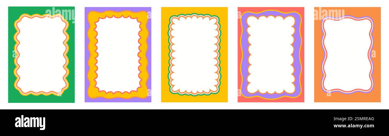 Vibrant retro wavy frame hi-res stock photography and images - Alamy