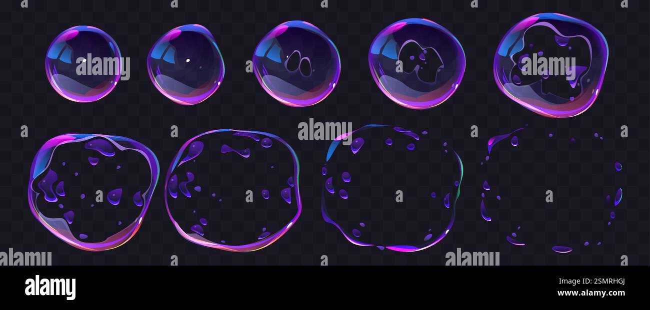 Soap bubble burst effect animated sprite sheet, game animation. Soap ...