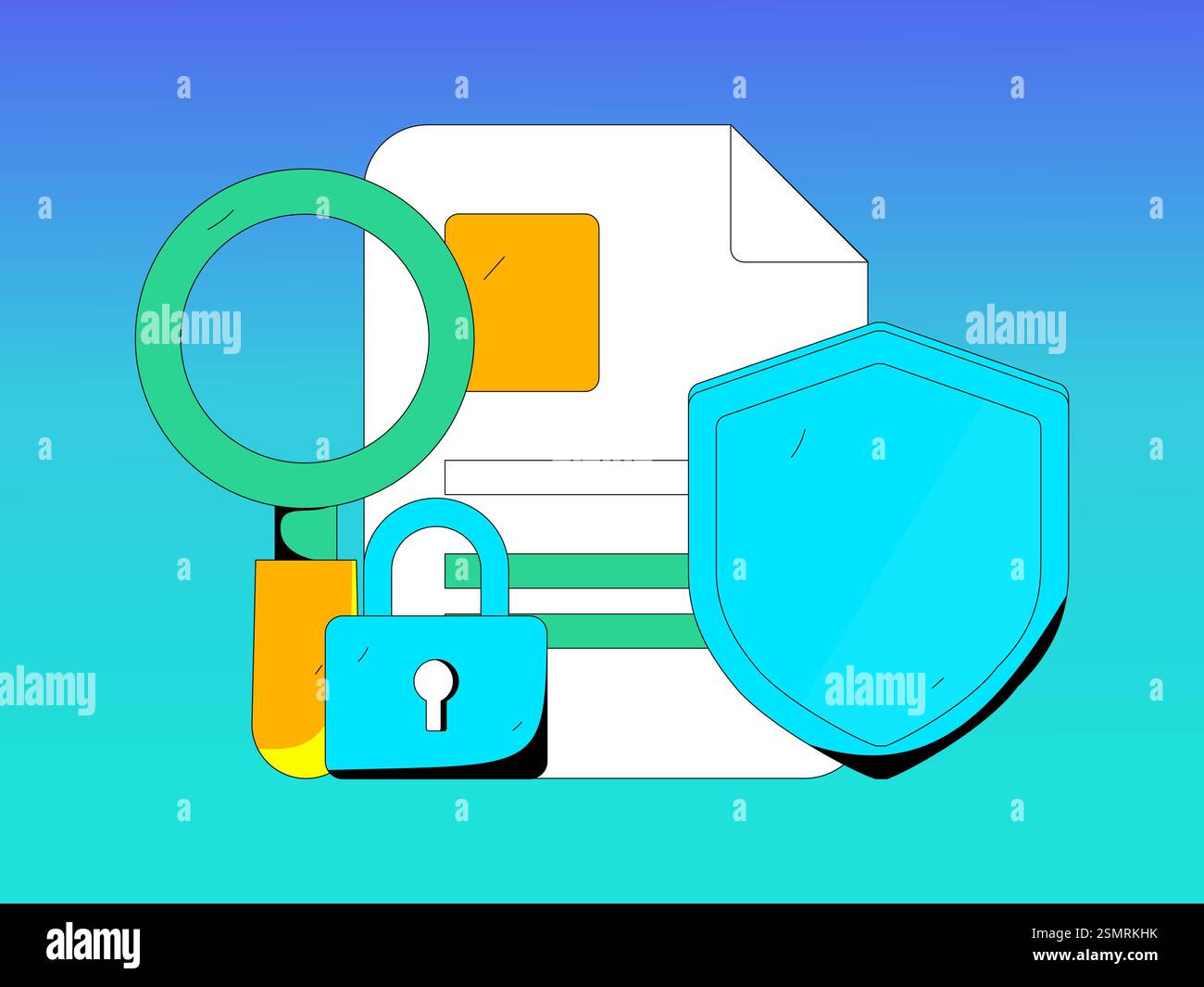 Protect intellectual property flat vector concept operation hand drawn ...