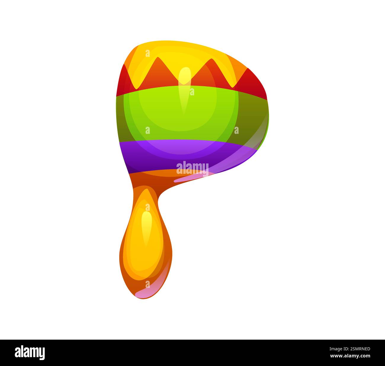 Cartoon Mexican font maracas letter P. Hispanic culture festival ...