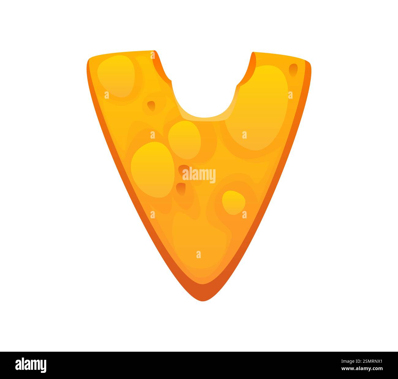 Fast food nacho chip snack alphabet font typeface letter V. Fast food ...