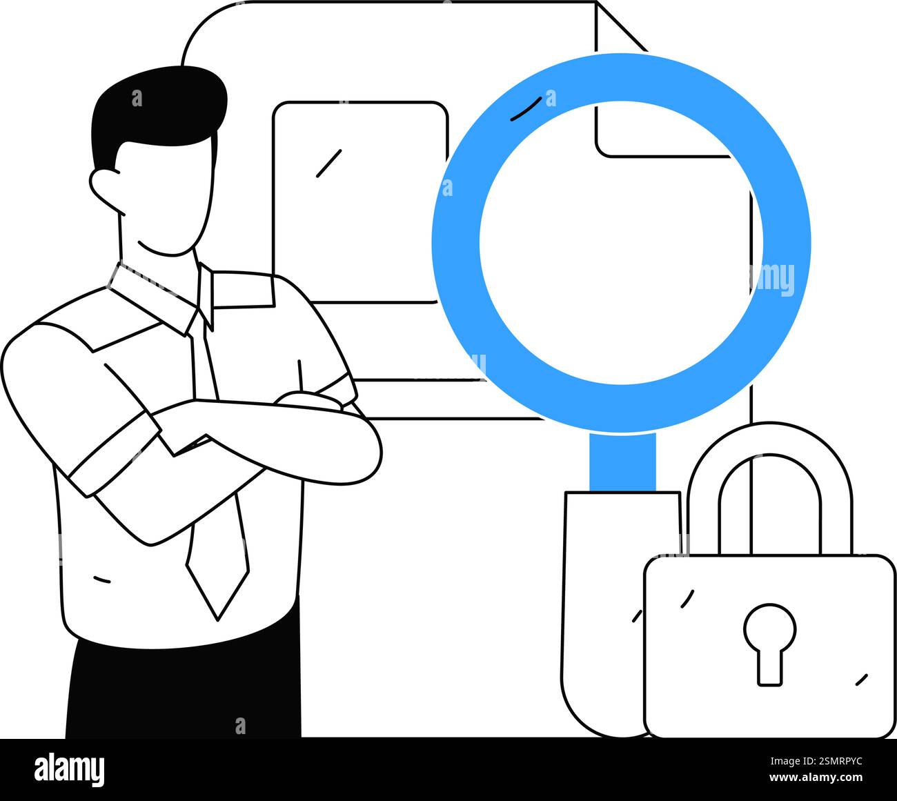 Protect intellectual property flat vector concept operation hand drawn ...