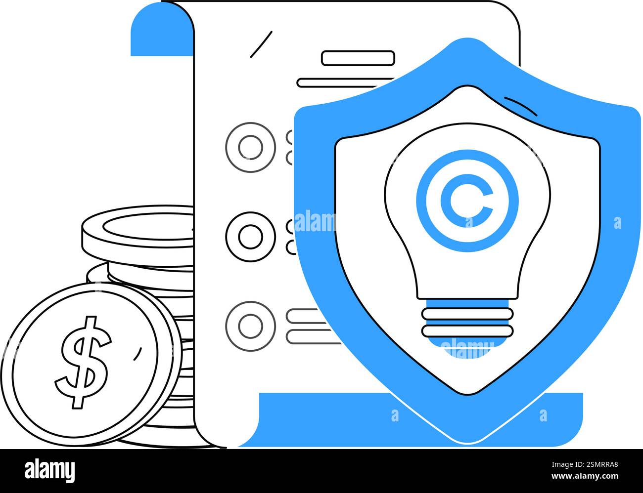 Protect intellectual property flat vector concept operation hand drawn ...