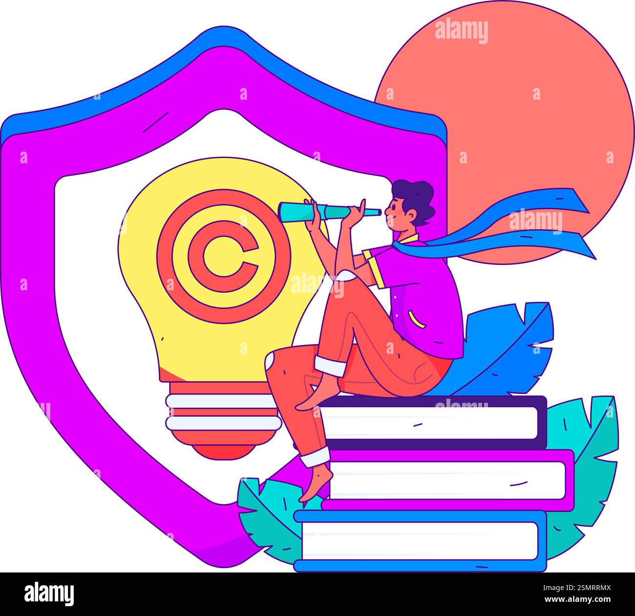Protect intellectual property flat vector concept operation hand drawn ...