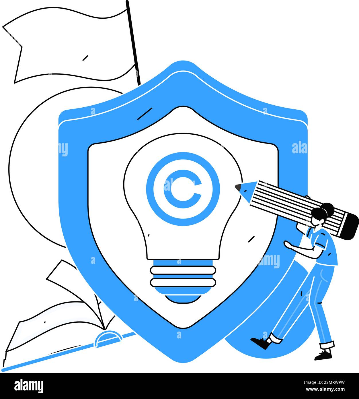 Protect intellectual property flat vector concept operation hand drawn ...
