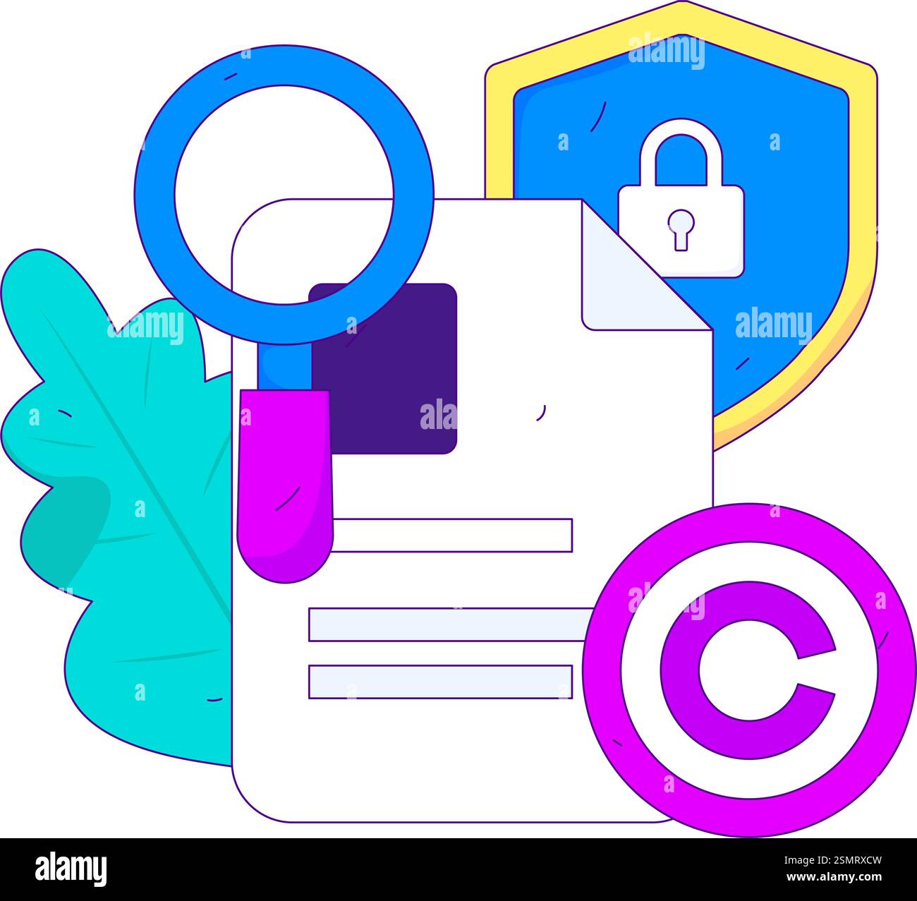 Protect intellectual property flat vector concept operation hand drawn ...