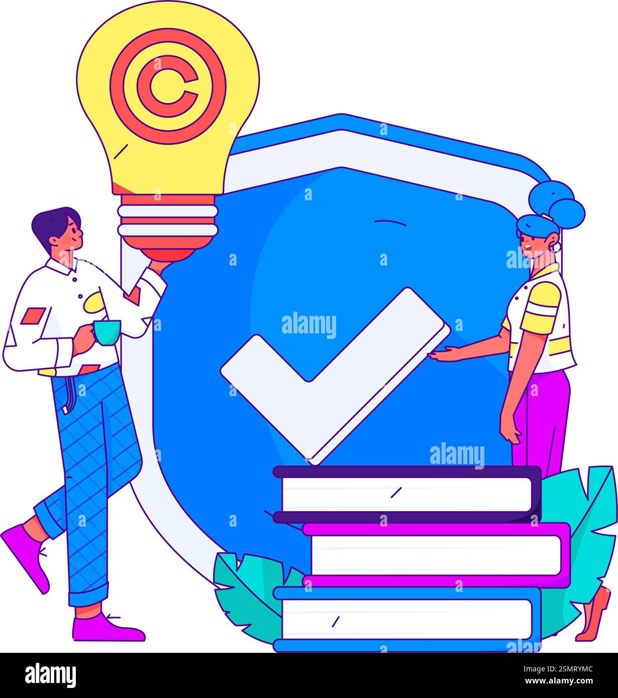 Protect intellectual property flat vector concept operation hand drawn ...