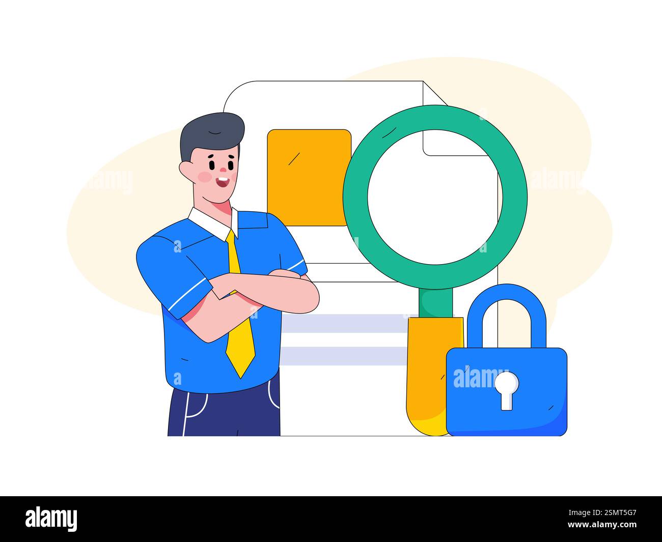 Protect intellectual property flat vector concept operation hand drawn ...