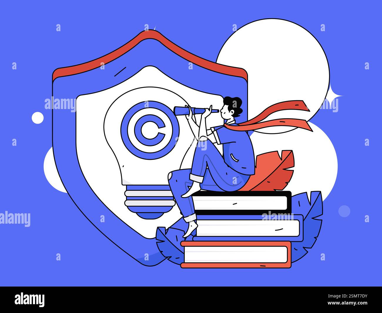 Protect intellectual property flat vector concept operation hand drawn ...