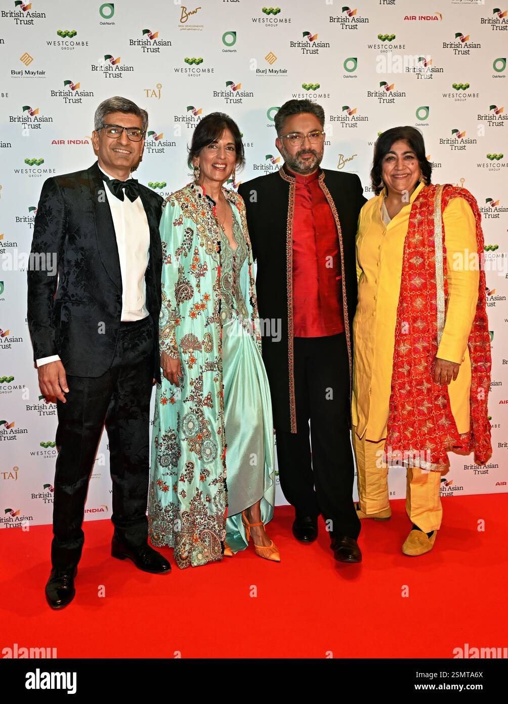 LONDON, UK. 12th Feb, 2025. Shalni Arora OBE, Simon Arora, Gurinder ...