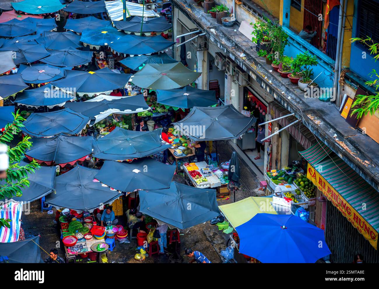 Beautiful daily life of traditional market at Phung Hung street, Cho ...