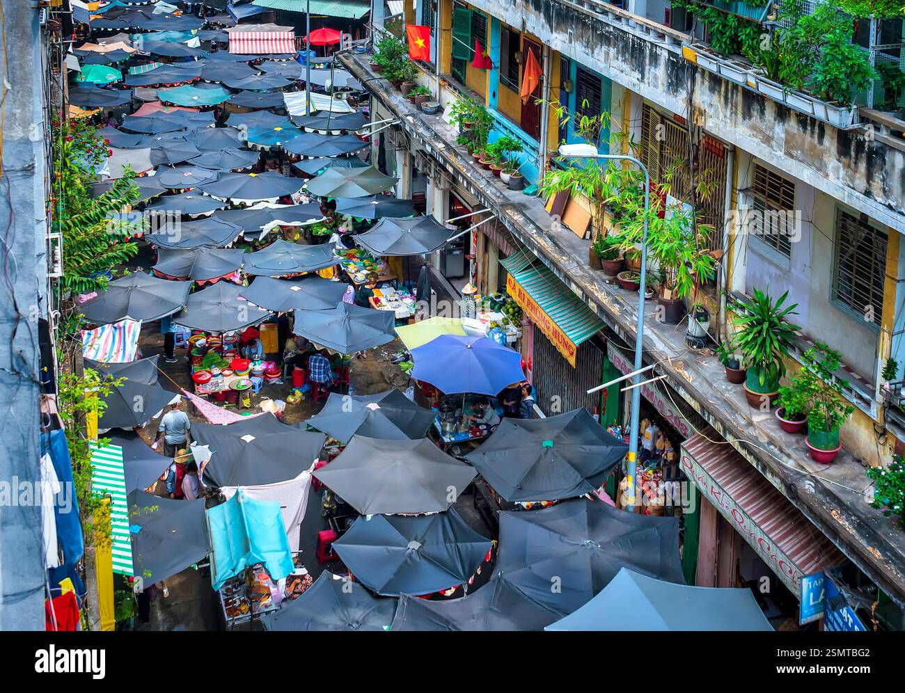 Beautiful daily life of traditional market at Phung Hung street, Cho ...