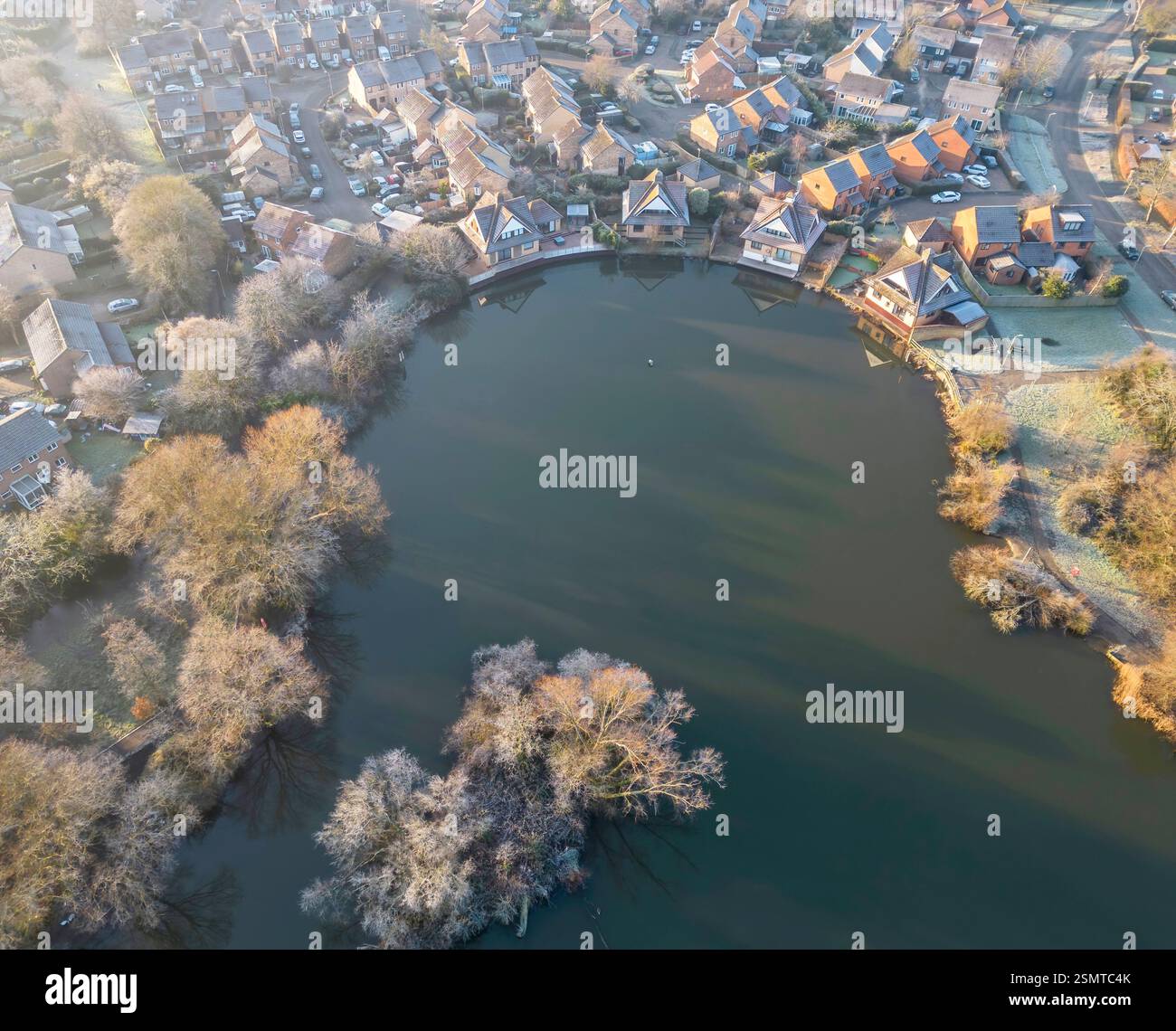 aerial view of singleton lake nature reserve near ashford in kent is a ...