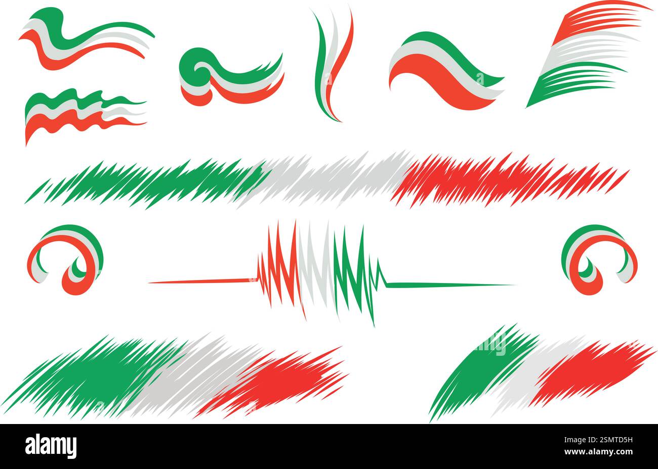 Vector logo set of Italian flag icon. Flat style Stock Vector Image ...