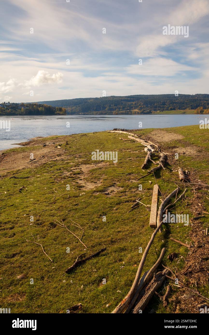 Bingfossen—where wild geese rest on driftwood, benches invite ...