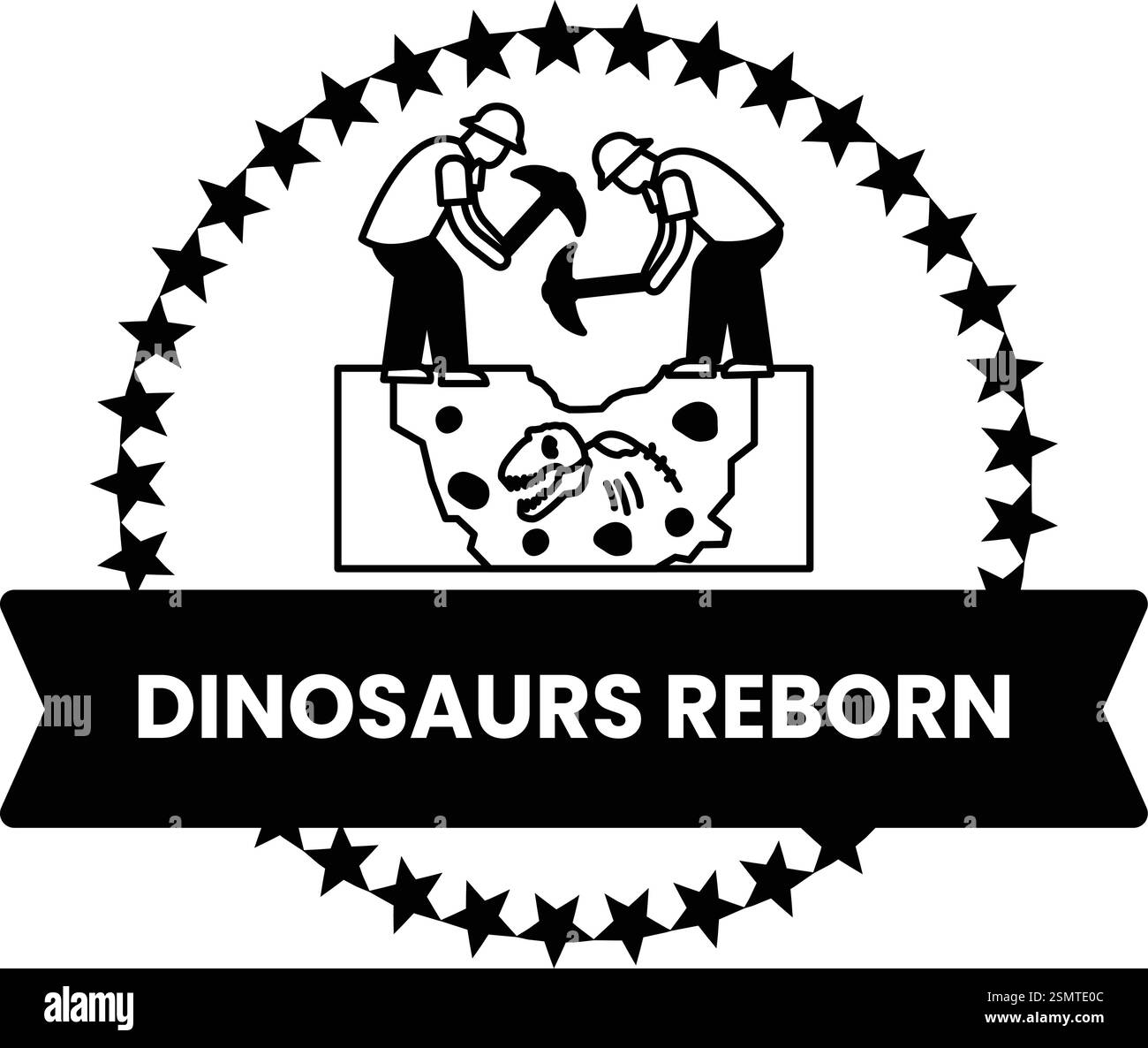 Two men are digging in the ground in the style of sign illustrations ...